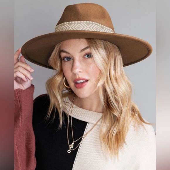 Boutique | Accessories | Western Patchwork Flat Brim Woven Cowboy Hat ...